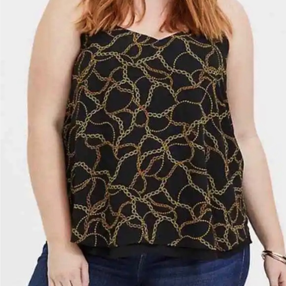 torrid | Tops | Torrid Gold Chain Print Double Layer Flowy Tank | Poshmark